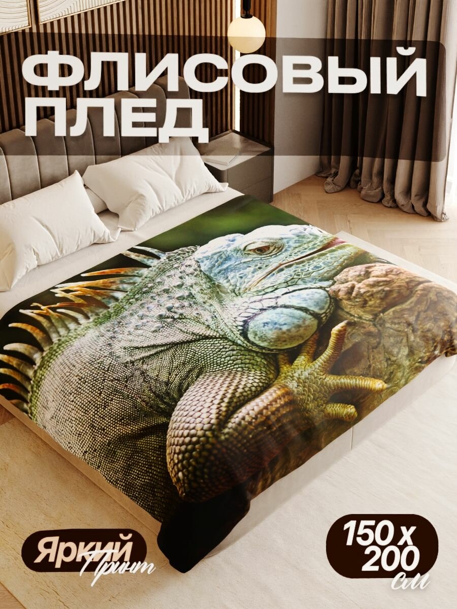 Плед флисовый 150х200 см мягкий теплый покрывало для дома