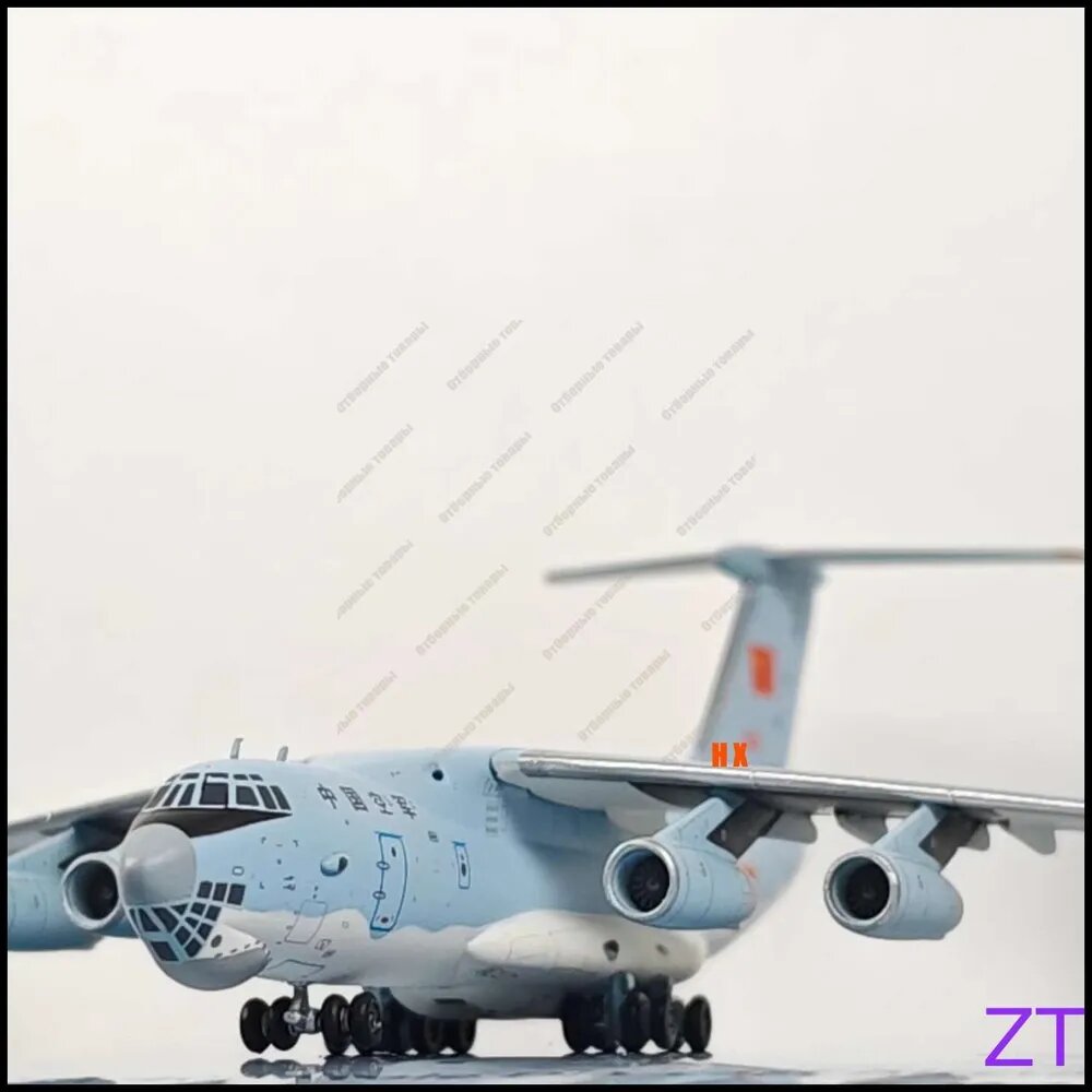 Модель самолета YY Wings 1:400 Ил-76 ВВС Китая 21042 Металлическая коллекционная