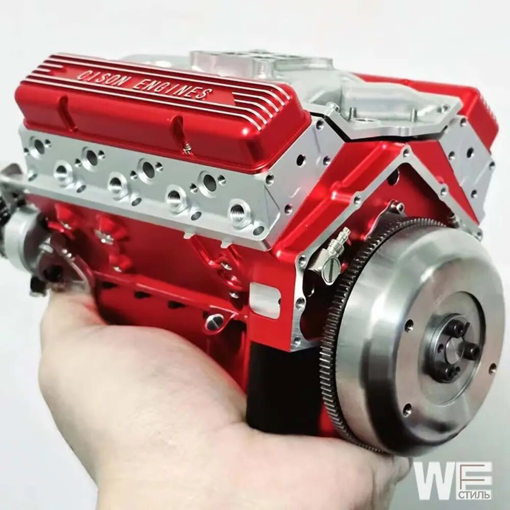 Детальный конструктор масштаба 1/6 с бензиновым двигателем OHV V8, премиум модель длиной 44 см