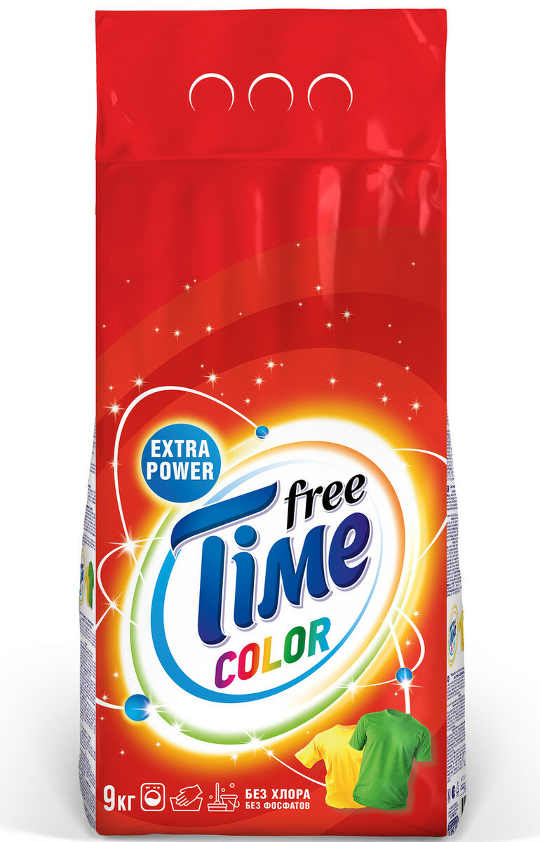 Стиральный порошок Free Time Color автомат, 9кг (1 шт)