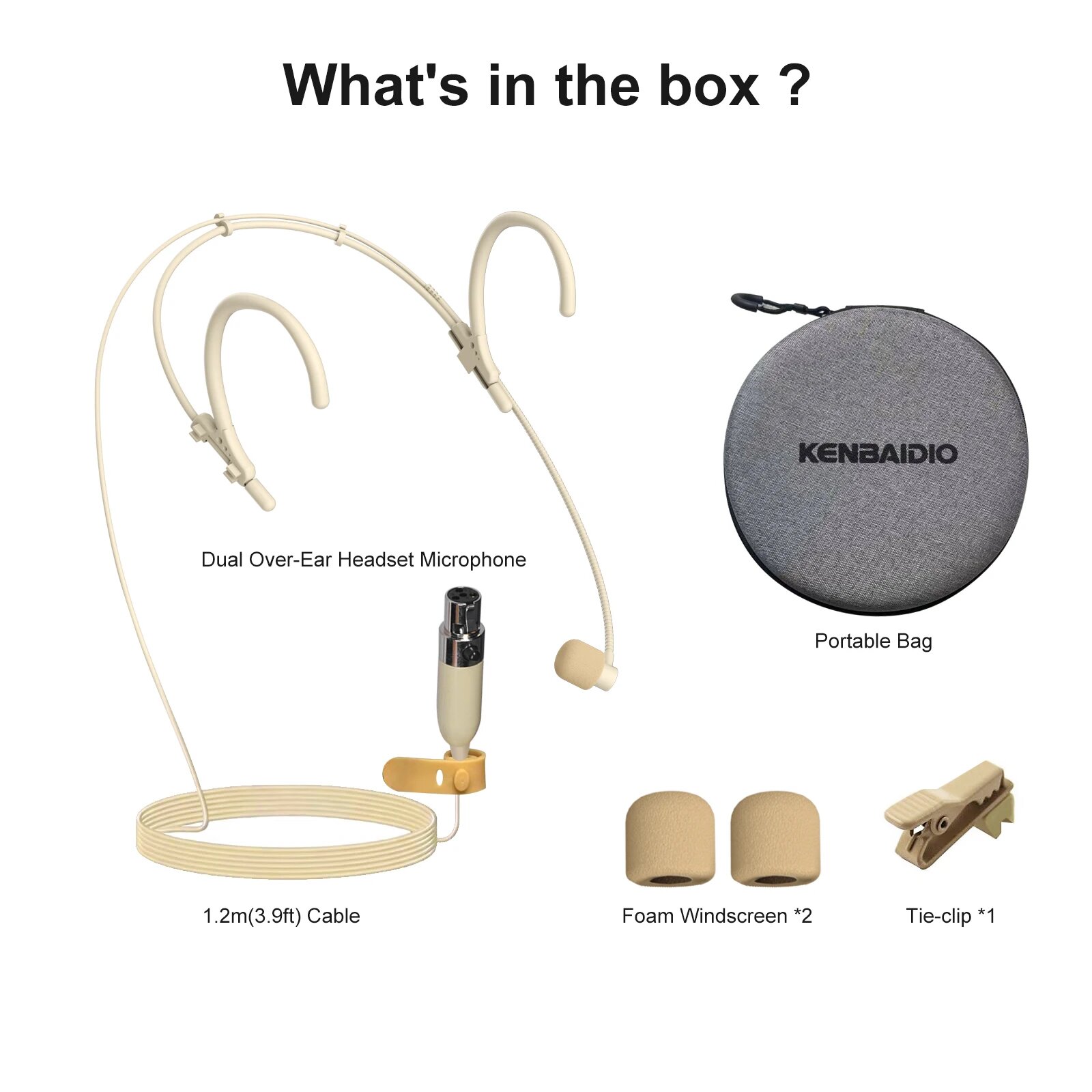 Гарнитурный микрофон KENBAIDIO C1 для Shure, AKG, MiPro, Audio Technica, Sennheiser For Shure 4 Pin