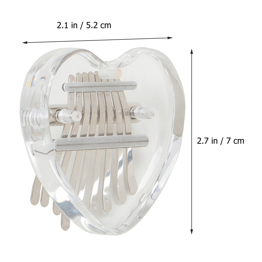 Kalimba 8 Ключей Из Прозрачного Акрила С Красным Шнурком 7. х5.4Cm