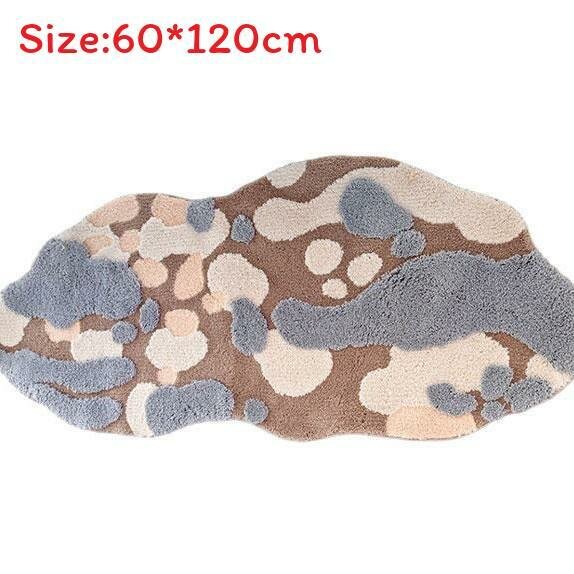 Small fresh moss bedroom rug with water absorption non slip shaggy style for comfortable home space gray