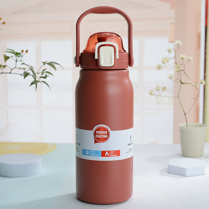 Travel insulated bottle with stainless steel construction for outdoor sports and gifts red 1300ml