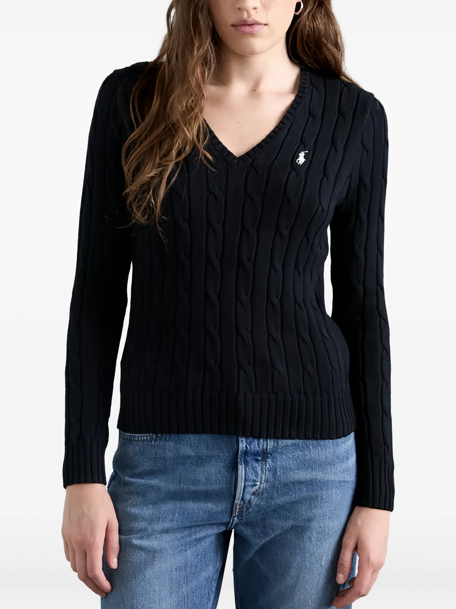 Свитер Polo Ralph Lauren Cable-knit V-neck sweater, размер 32 — фото 1