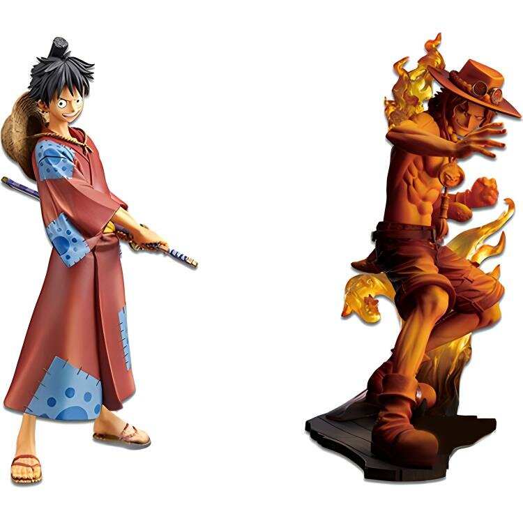 Фигурки унисекс BANPRESTO Monkey D. Luffy Glass Factory, One Piece, Fire Bond Ace+, Samurai Figure Set