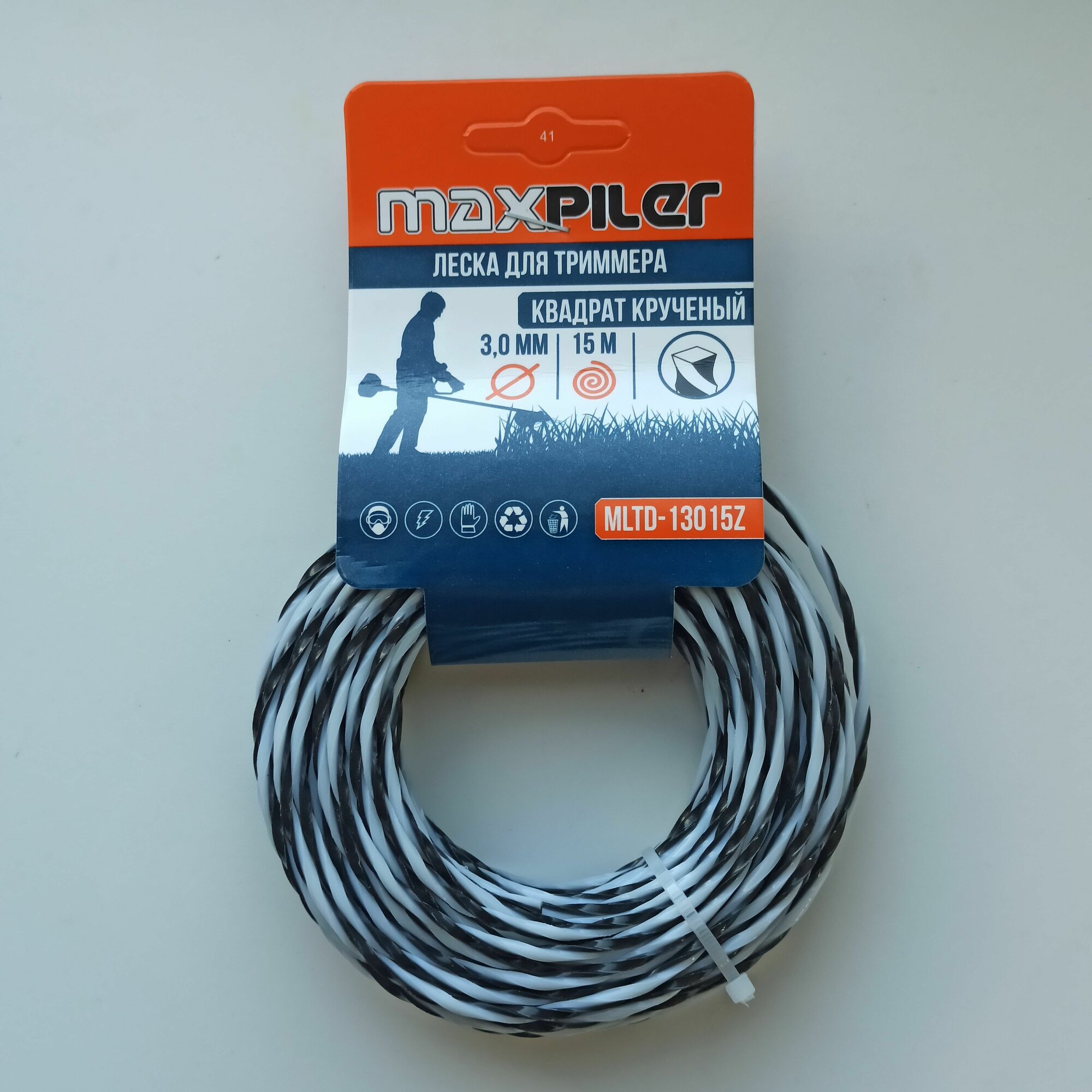 Леска триммерная MAXPILER MLTD-13015Z 3.0х15м Тип корда: квадрат крученый