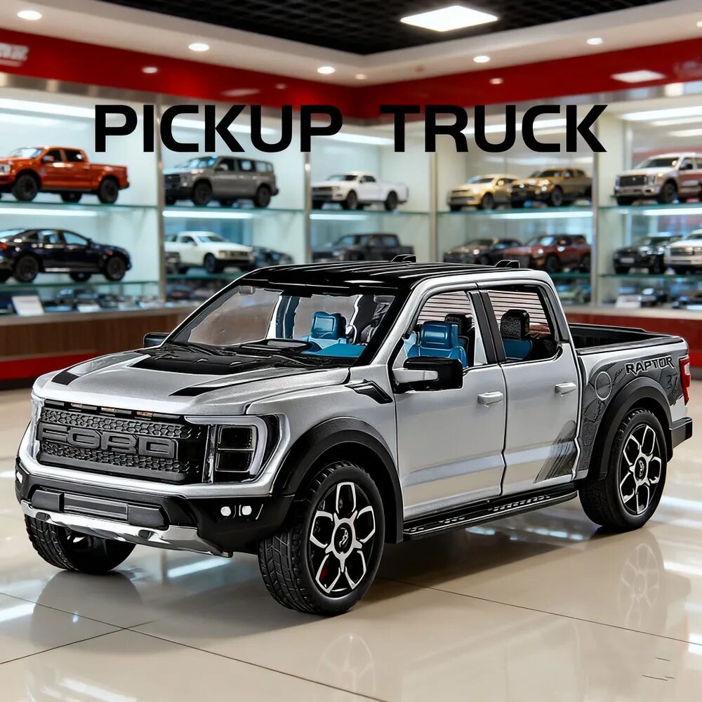 Миниатюрная модель автомобиля из литого металла Форд F-150 SVT Раптор модель автомобиля Игрушки 1:20 Ford F-150 SVT Raptor, Свет и звук
