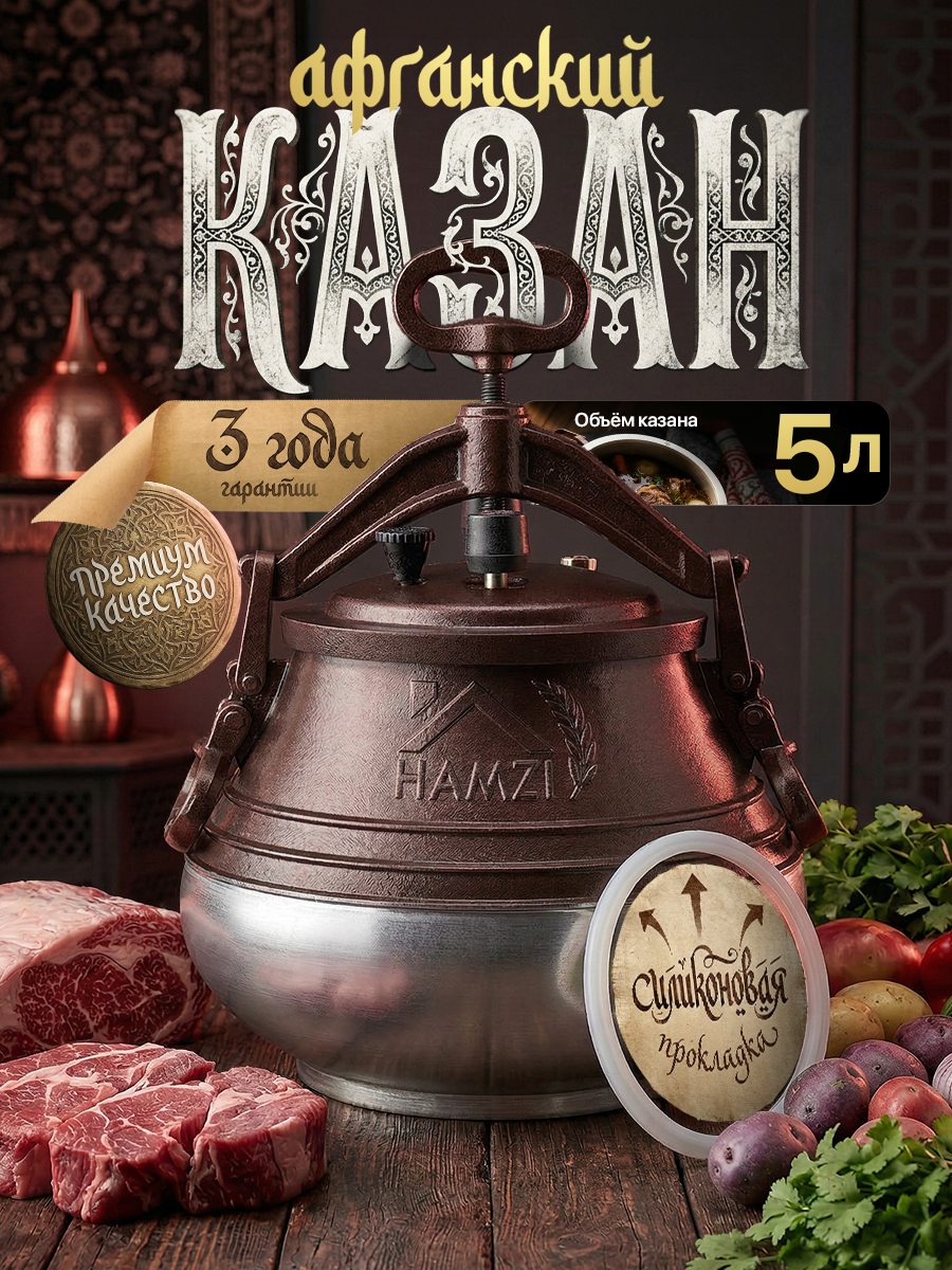 Афганский казан двухцветный Hamzi, 5 л