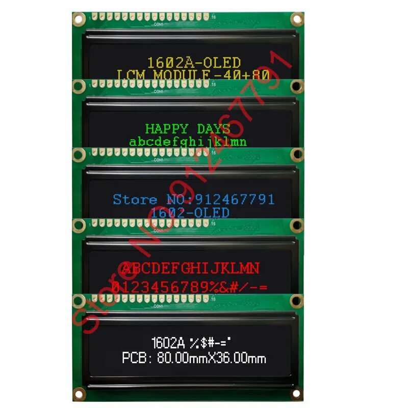OLED-дисплей EH1602A 16х2 параллельный Green oled — фото 1