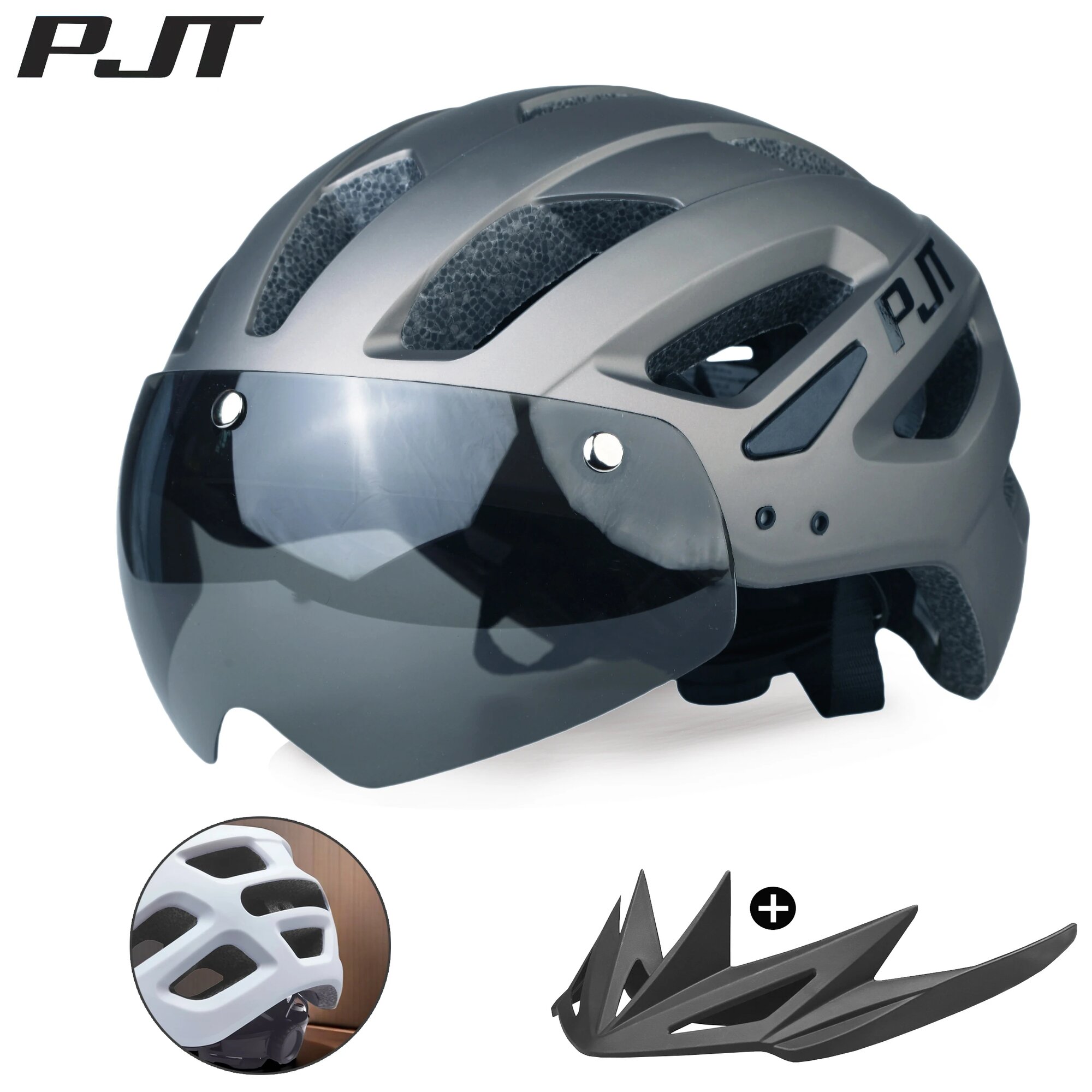 Велошлем PJT 4 в 1 Titanium Grey