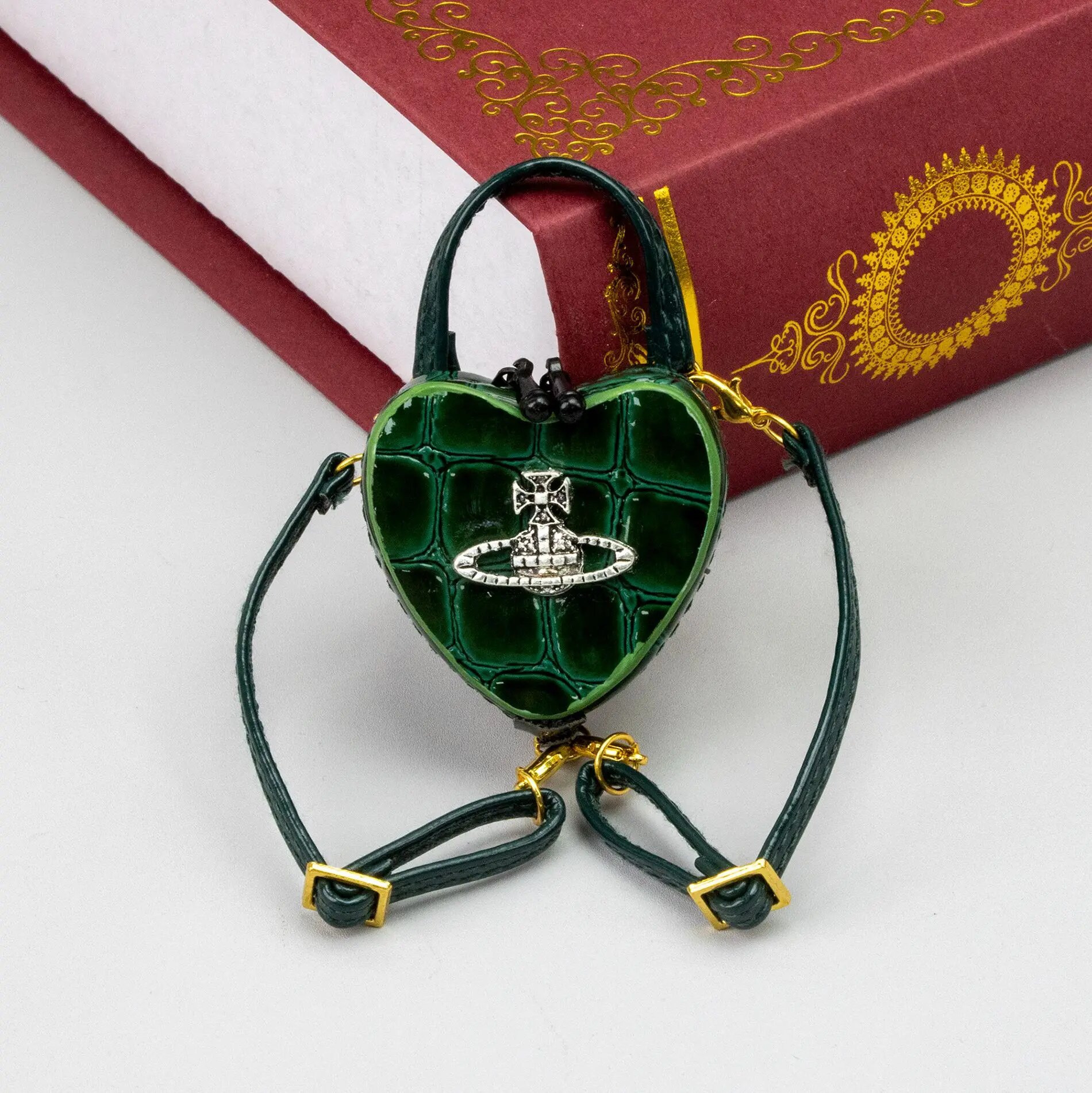 Мини-рюкзаки для кукол в форме сердца NO.3 green