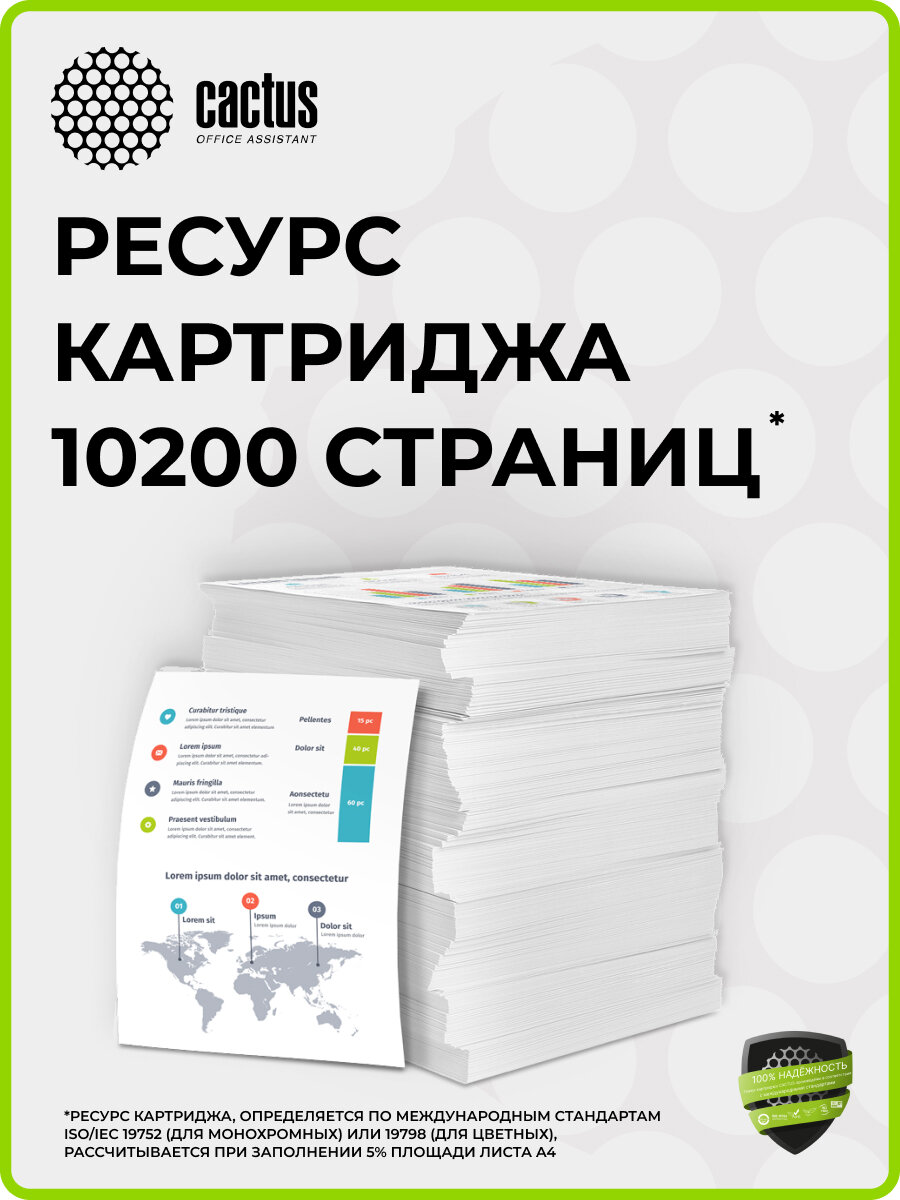 Картридж Cactus CS-C070H, 070H, черный, 10200 стр, для Canon i-SENSYS