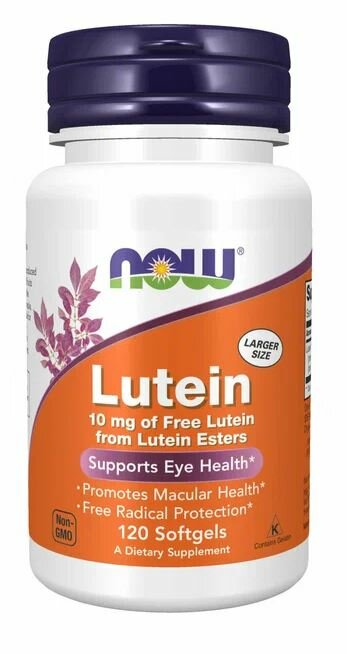 Now Лютеин 10 мг 120 мягких капсул, Lutein 10 mg (from esters) 120 sgels