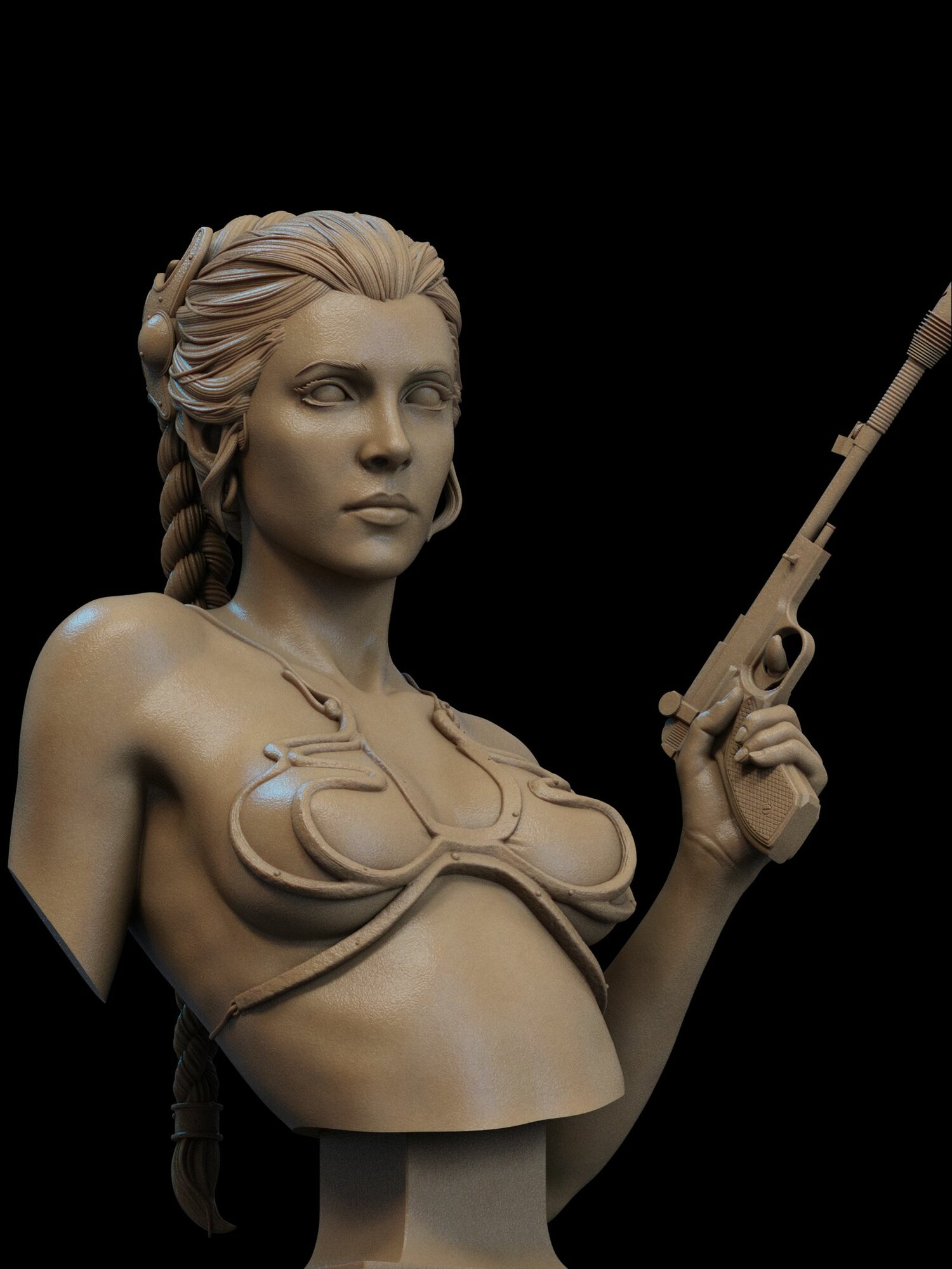 Сборная модель Princess Leia (Star Wars), бюст, 100мм для покраски