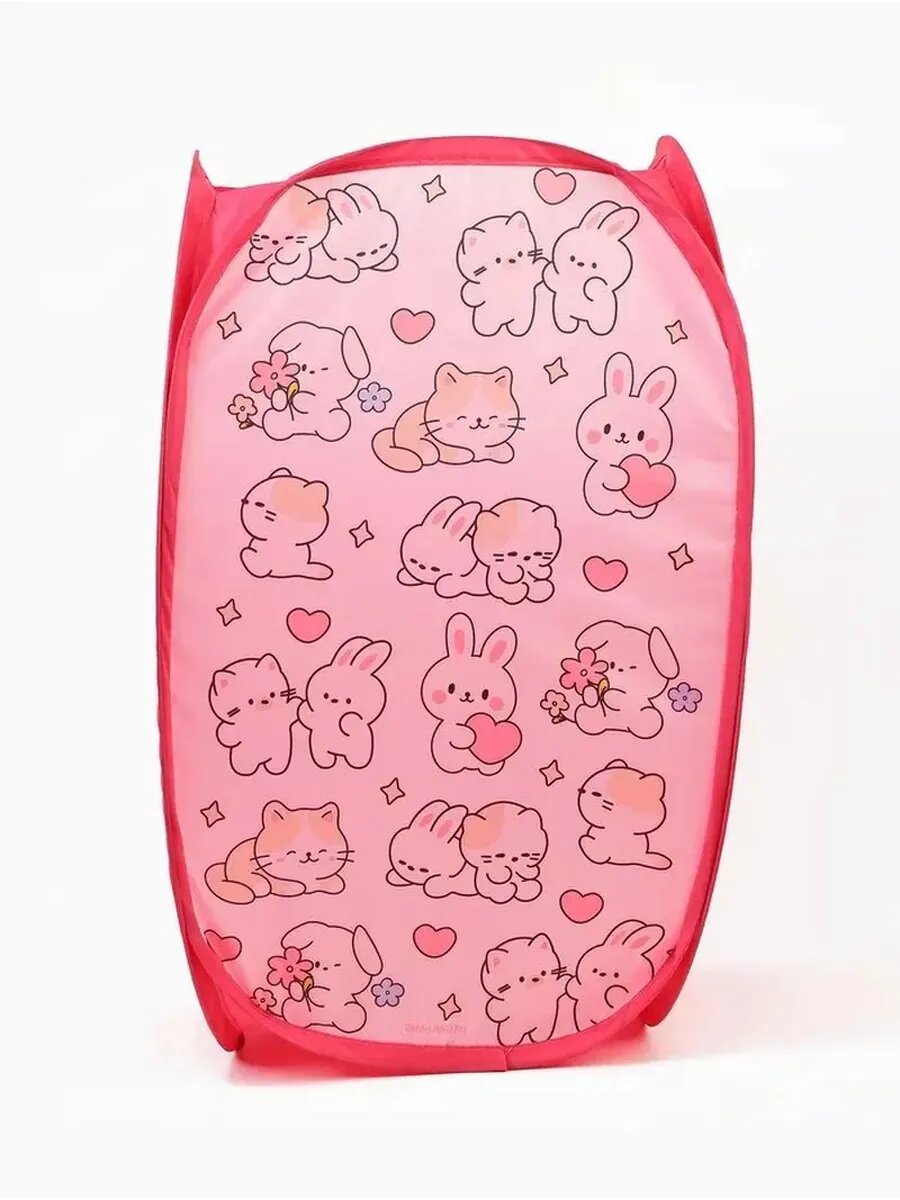 Мягкая корзина для игрушек с зайкой