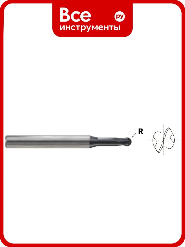 Фреза концевая 6х6х6(30)х90 мм, Z2, твердосплавная, Alpha-GX New Century G9I68060300N