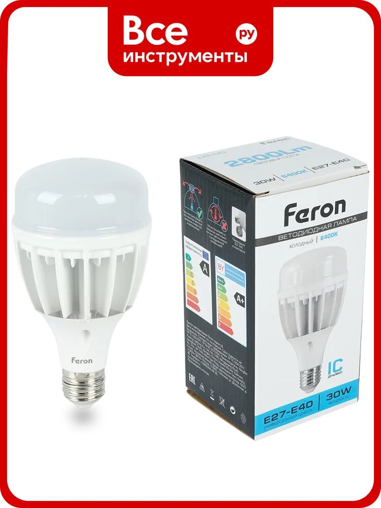 Светодиодная лампа 30W 230V E27 6400K Feron LB-65 25537