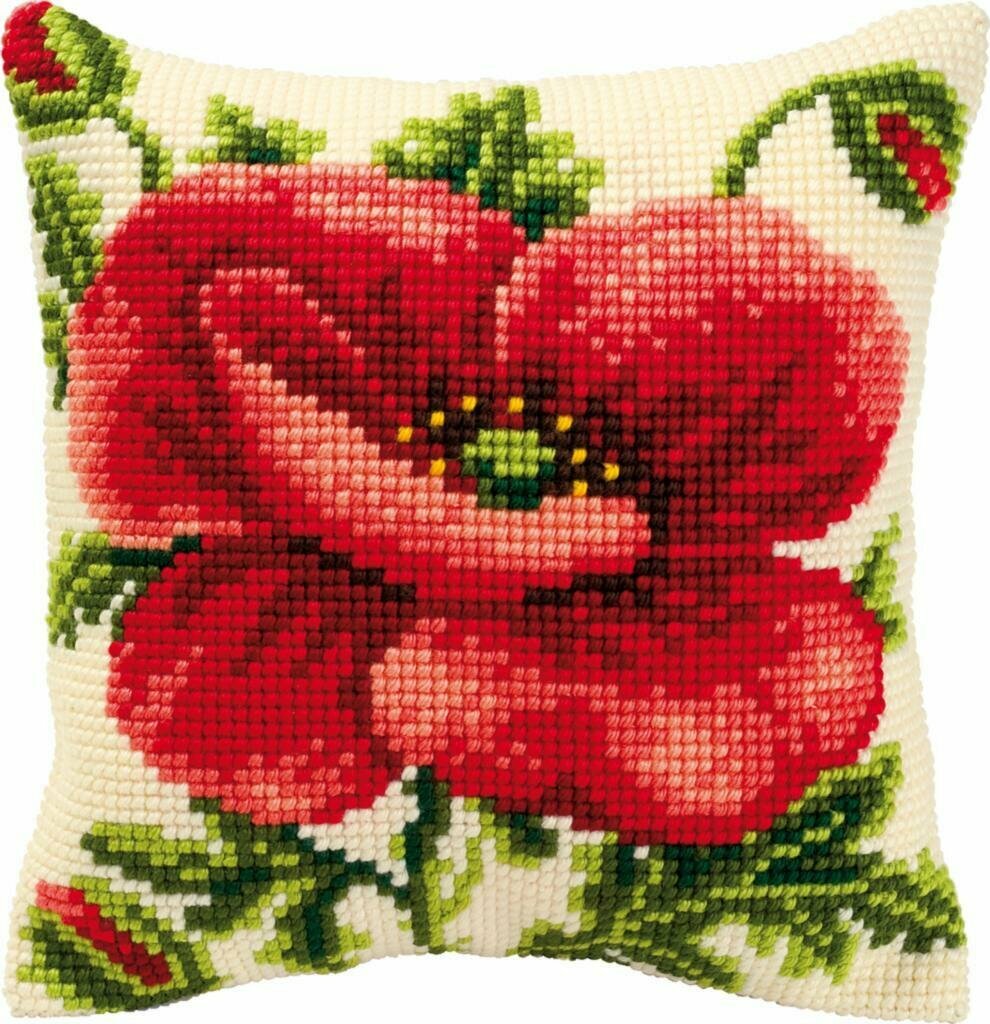 PN-0008703 Набор для вышивания крестом (подушка) Vervaco Oriental poppy "Восточный мак"