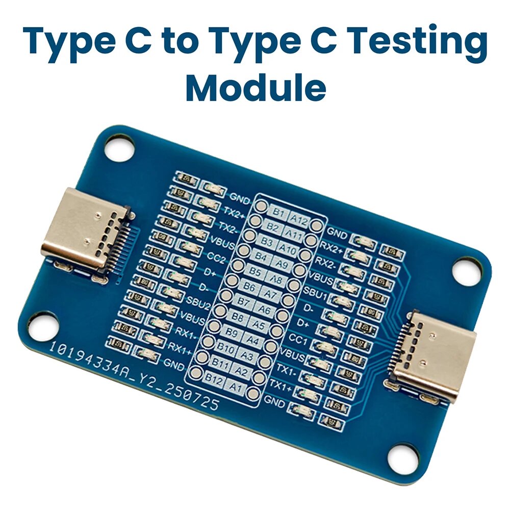 Портативный тестер кабелей Type-C с 24-контактным полным диагностическим LED-индикатором и двойной головкой для быстрой зарядки через кабель Type-C — фото 1