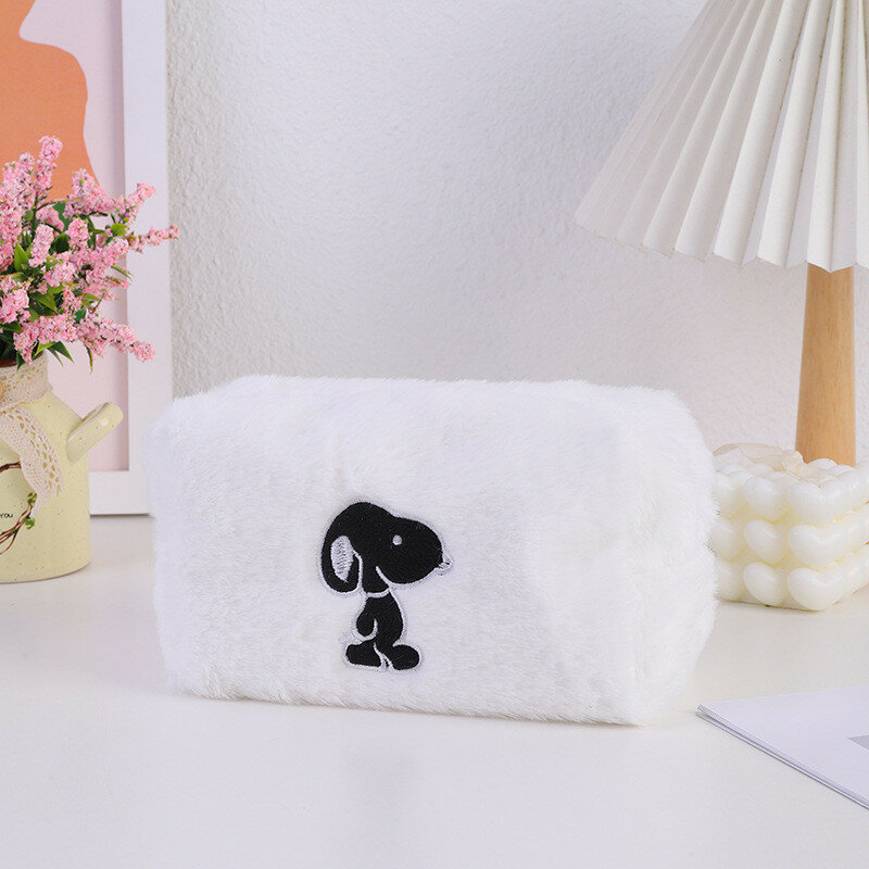 Snoopy мягкая косметичка большая вместимость дорожный organizer для женщин и подростков белый