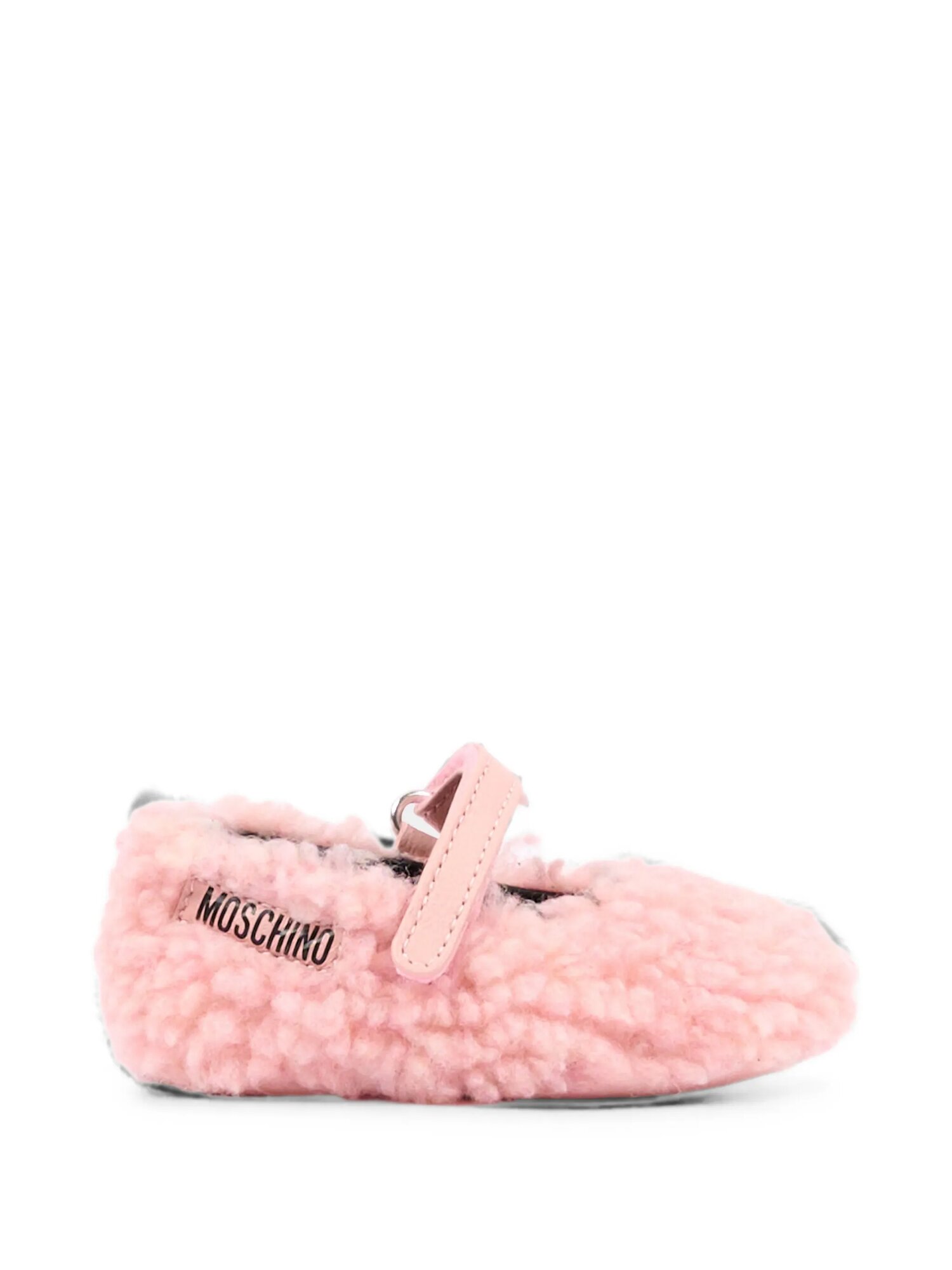 Балетки MOSCHINO Shearling-effect touch-strap ballet flats, размер 17 — фото 1
