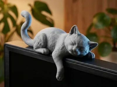 Фигурка на монитор "Уютный спящий котик"