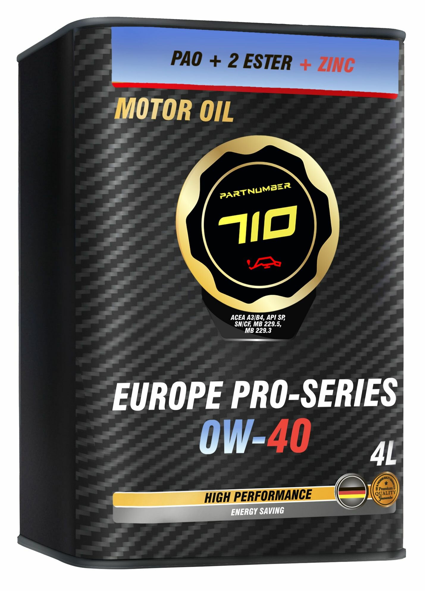 PARTNUMBER 710 EUROPE PRO 0W-40 Масло моторное, Синтетическое, 4 л