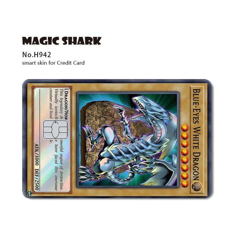 Наклейка на карту Blue-Eyes White Dragon Magic Shark H942