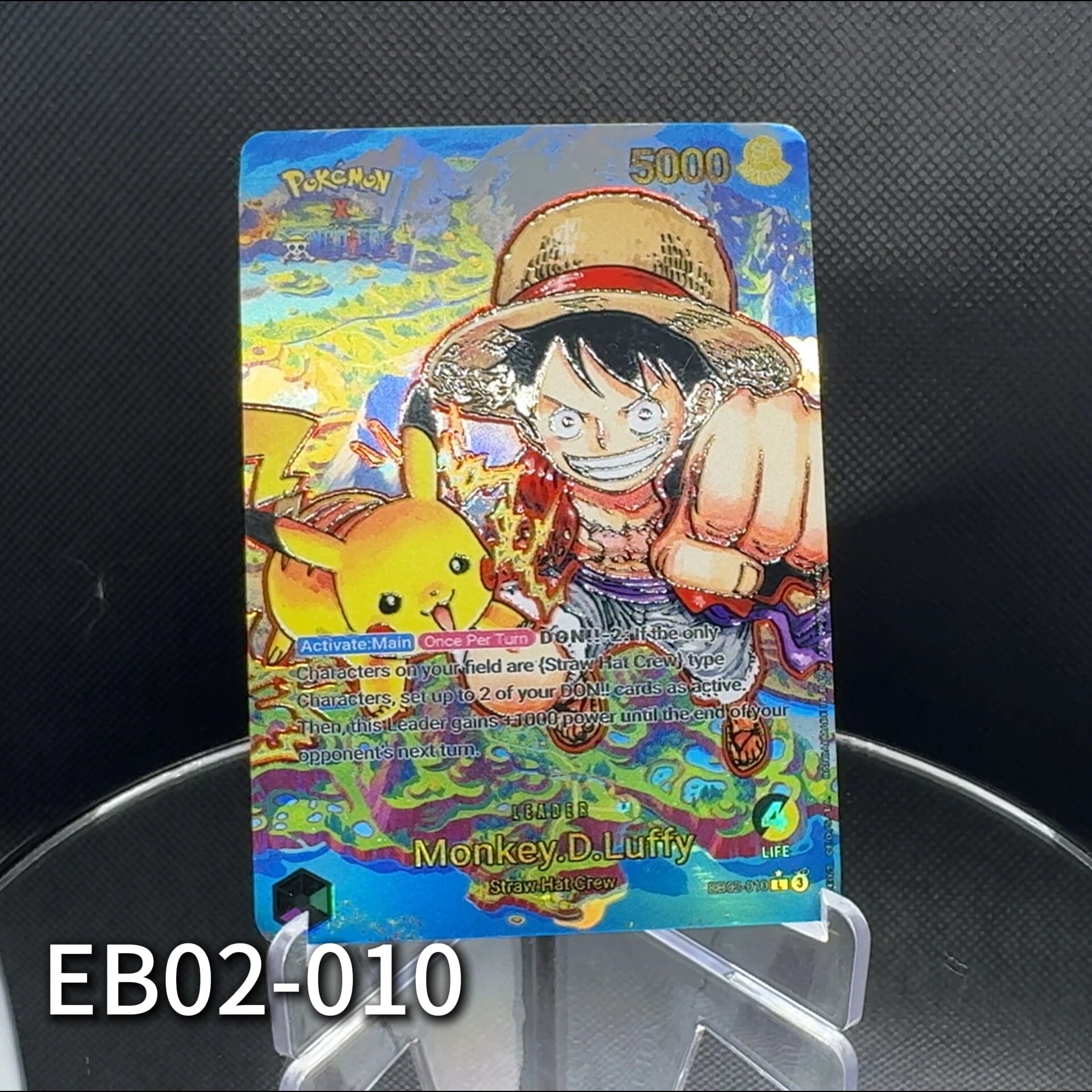 Коллекционная карта One Piece TCG OPCG Luffy Foild Textured EB02-010