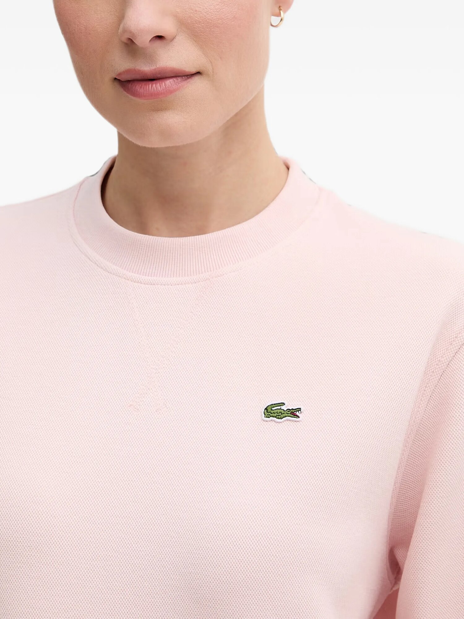 Свитер LACOSTE Logo-patch ribbed-trim sweater, размер 32 EU, , розовый — фото 1