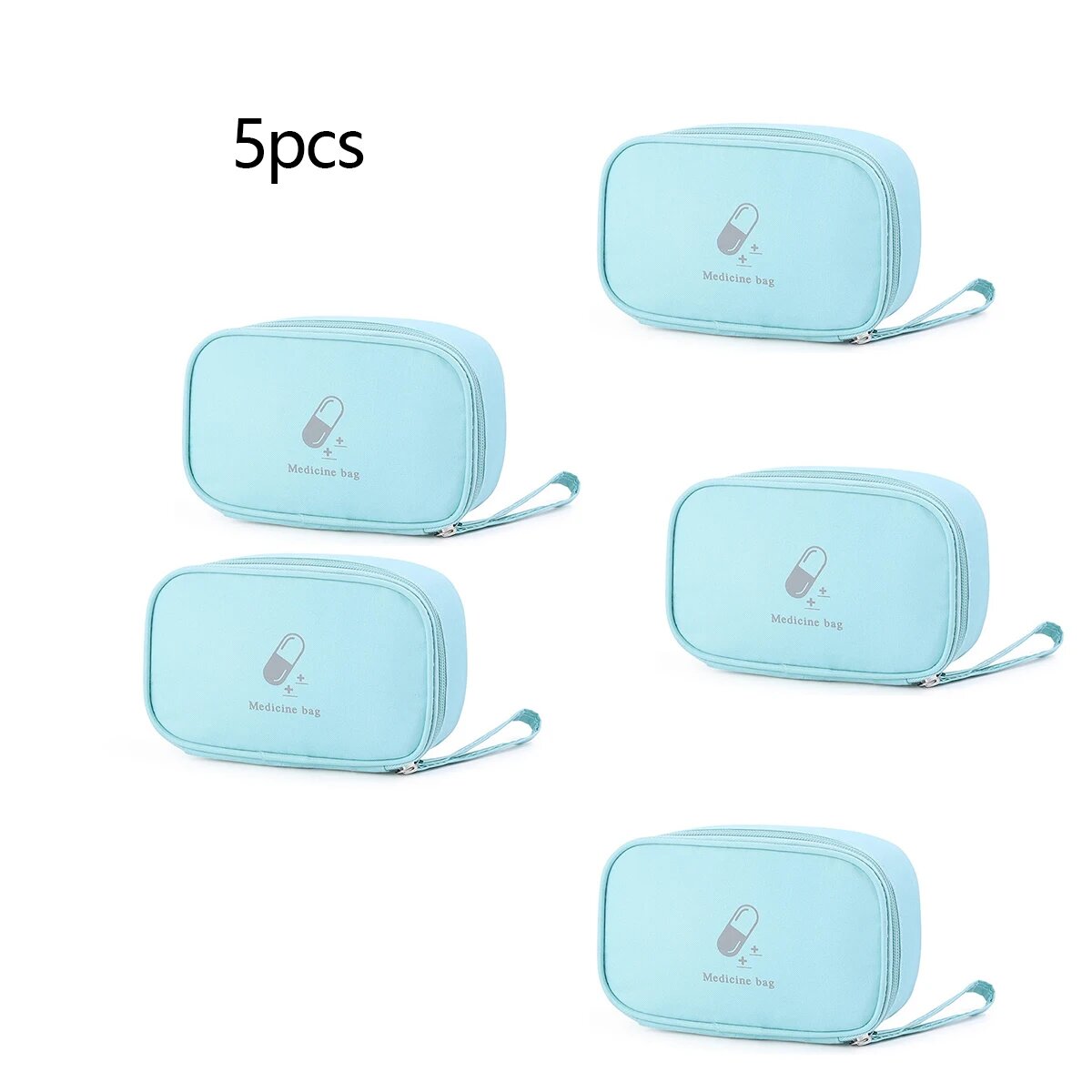 Портативная аптечка для путешествий Голубой, blue-5pcs