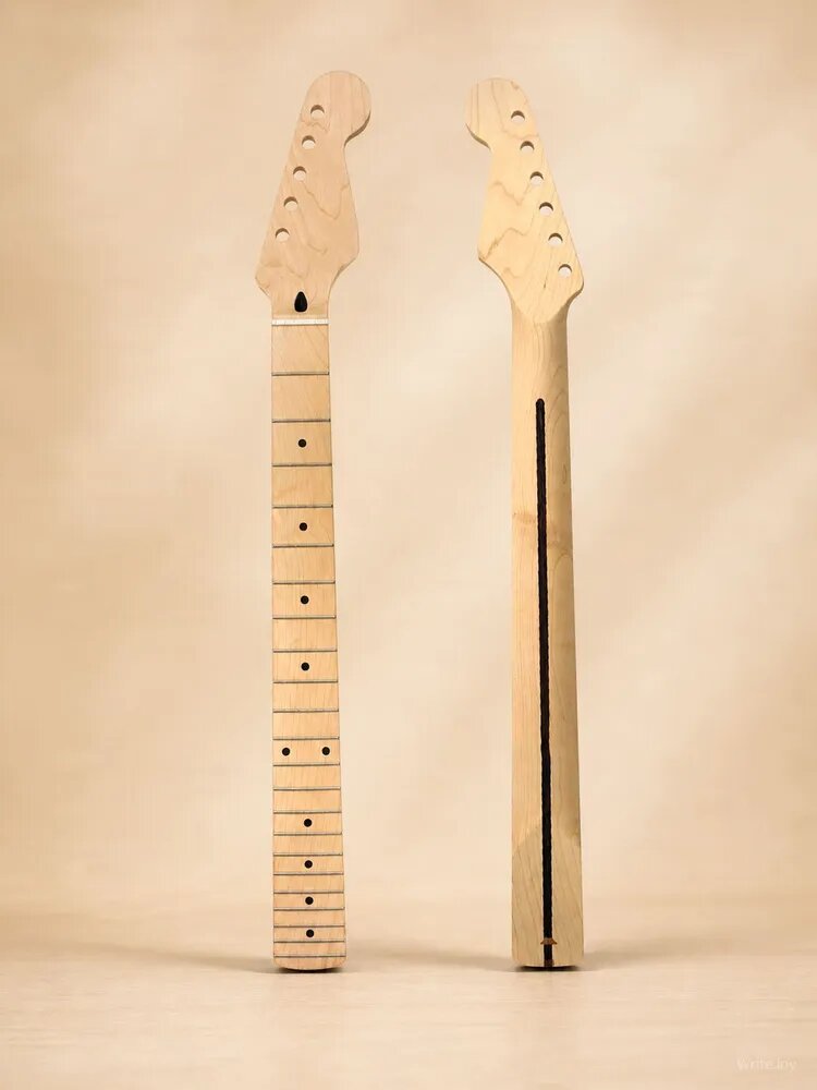 Гриф для электрогитары ST Strat, 22 лада, кленовый гриф, мензура 25.5", инкрустация Abalone, анкерный стержень