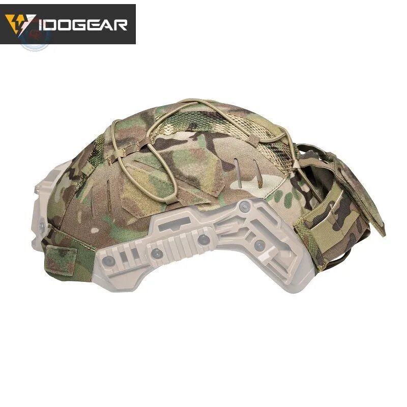 IDOGEAR Чехол для шлема Мультикам (L-размер) Z, для тактических шлемов, с сетчатым карманом — фото 1