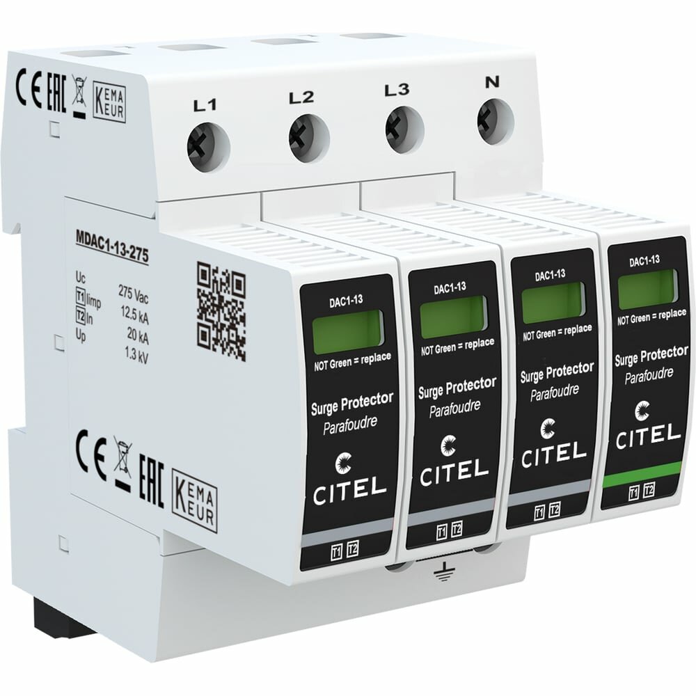 Устройство защиты от импульсных перенапряжений CITEL УЗИП тип 1+2 DAC1-13S-31-275 821710244