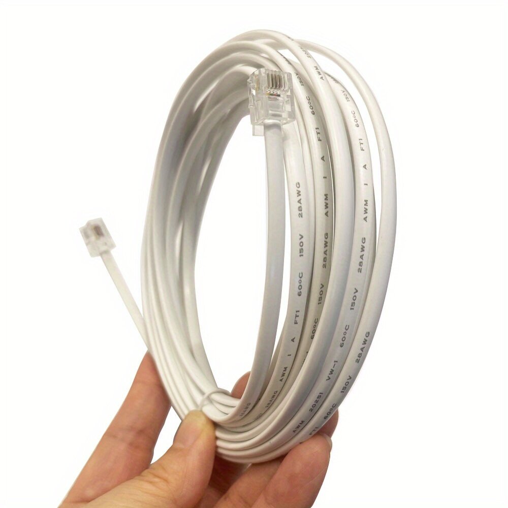 Телефонный удлинитель с разъемом RJ-11 6P4C, белый