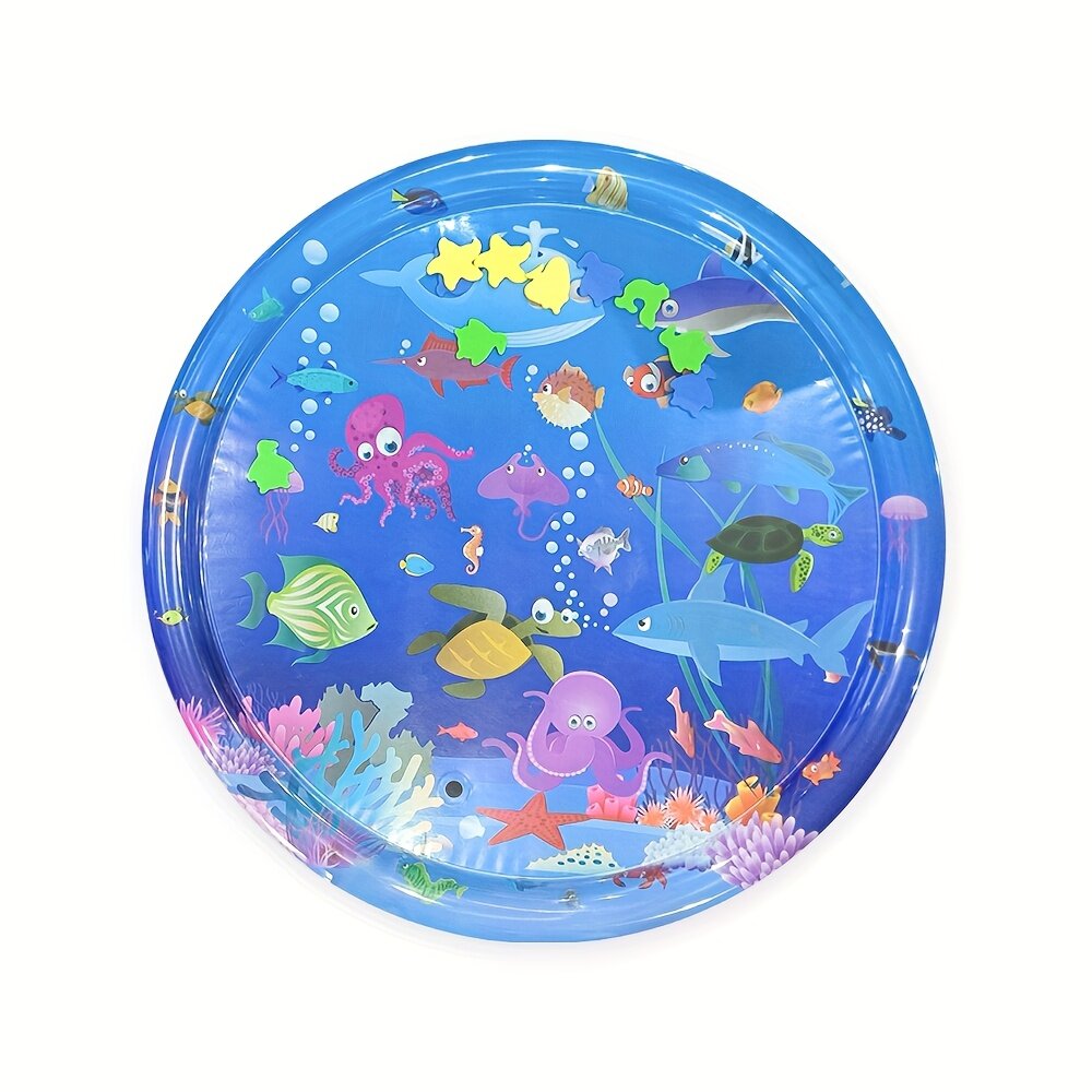 Надувной коврик для игр с водой Sea World Pat Mat с мультяшными морскими животными, сенсорный коврик для ползания, подходит для активного отдыха на открытом воздухе, подарок