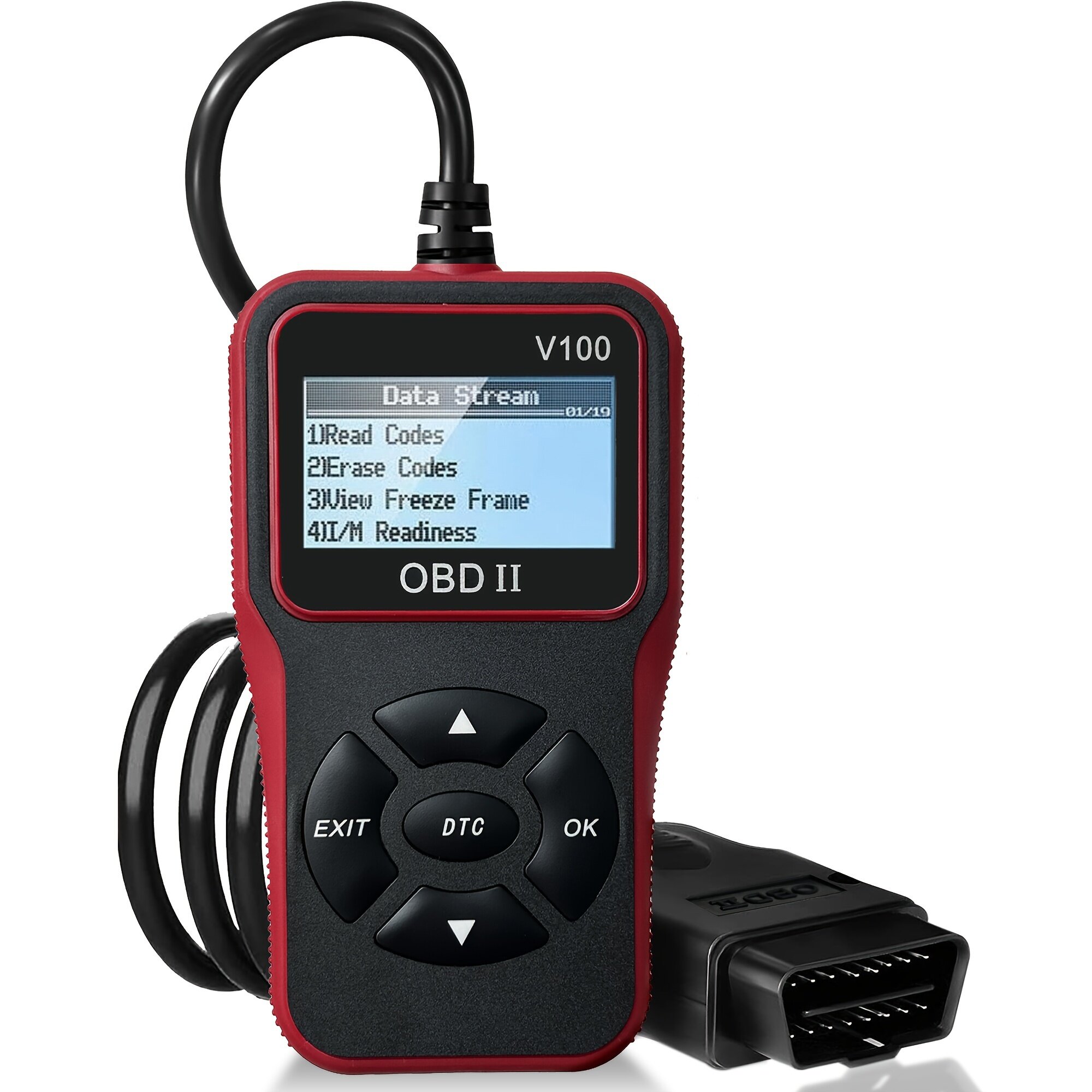 Универсальный OBD2 сканер V100 для всех протоколов OBDII (с 1996 г.), питание от USB, без батареек, I/M Ready, чтение и сброс кодов, поддержка базы 35901 ошибок