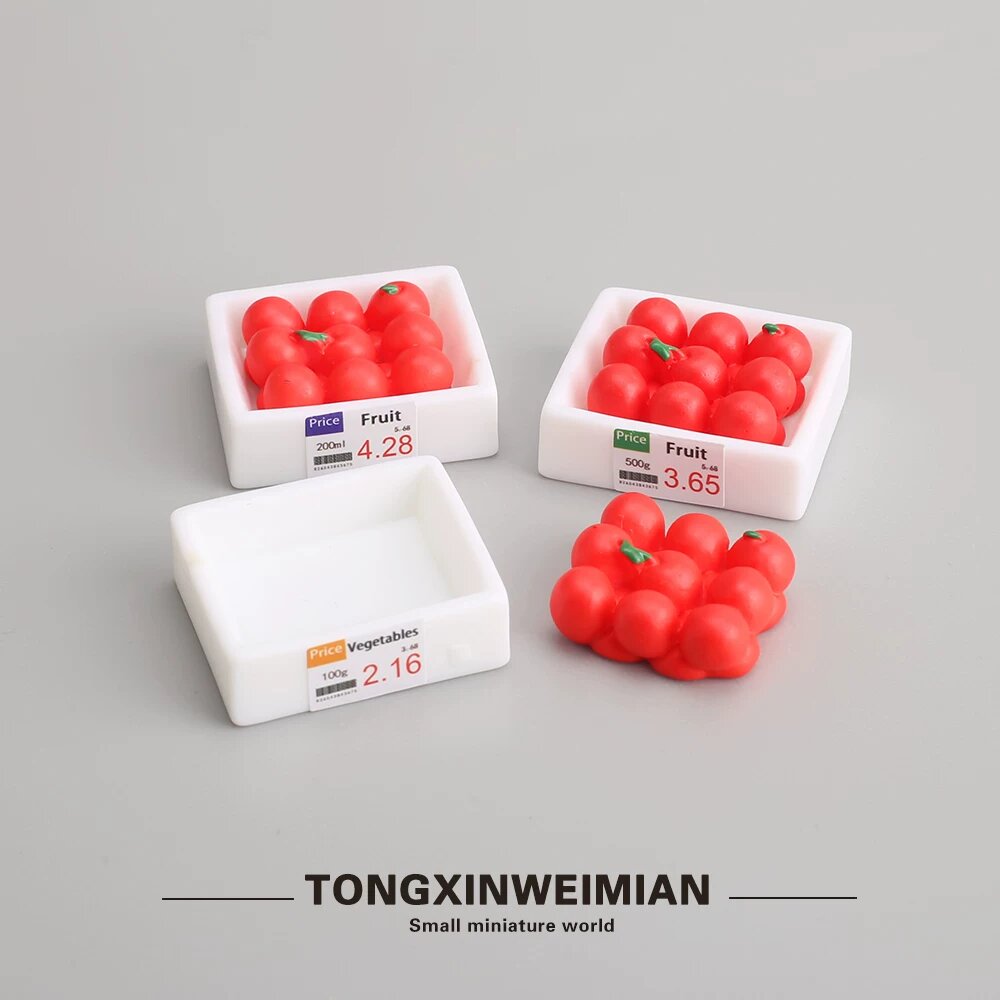Миниатюрная модель вишни для игрушек, 3 шт, игровой комплект для кухни, реалистичный дизайн, 87 символов