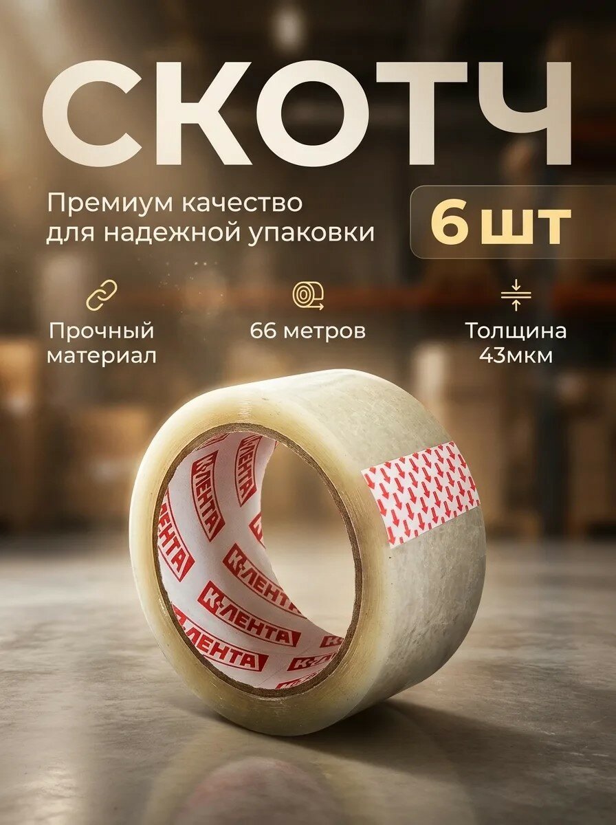 Скотч прозрачный 48х66