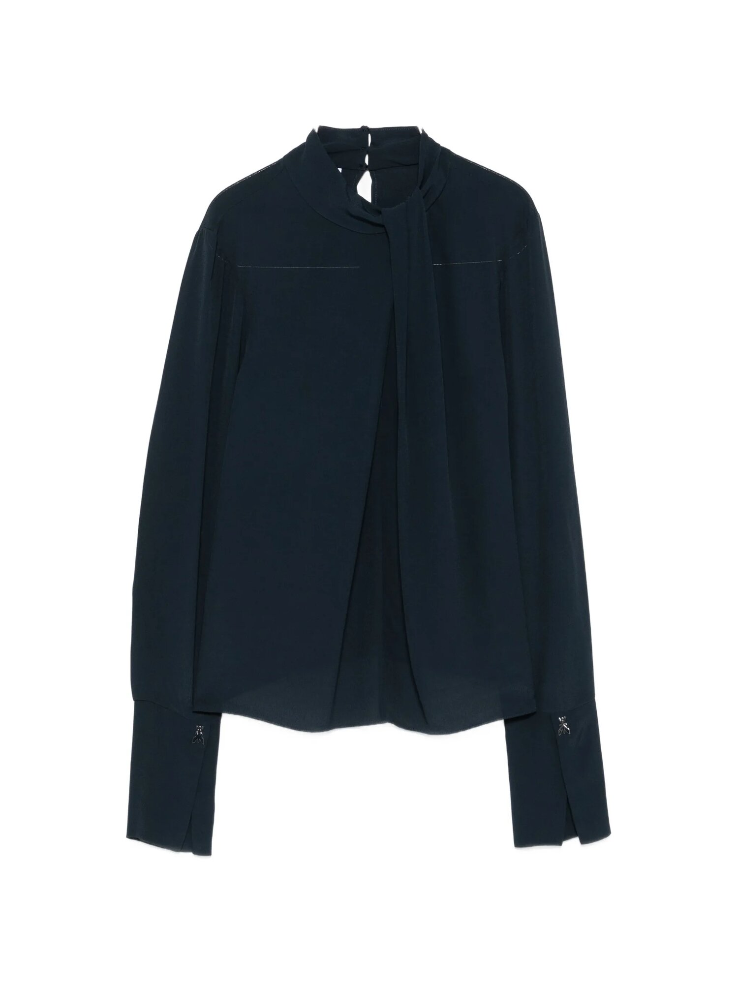 Блуза Draped-collar long-sleeve blouse