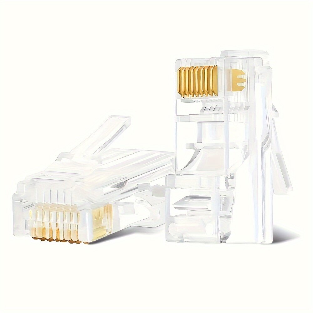 10 шт. коннекторов RJ45 8P8C из чистой меди для Ethernet-кабеля, для роутера, ноутбука, ПК, коммутатора, IPTV и ремонта сети