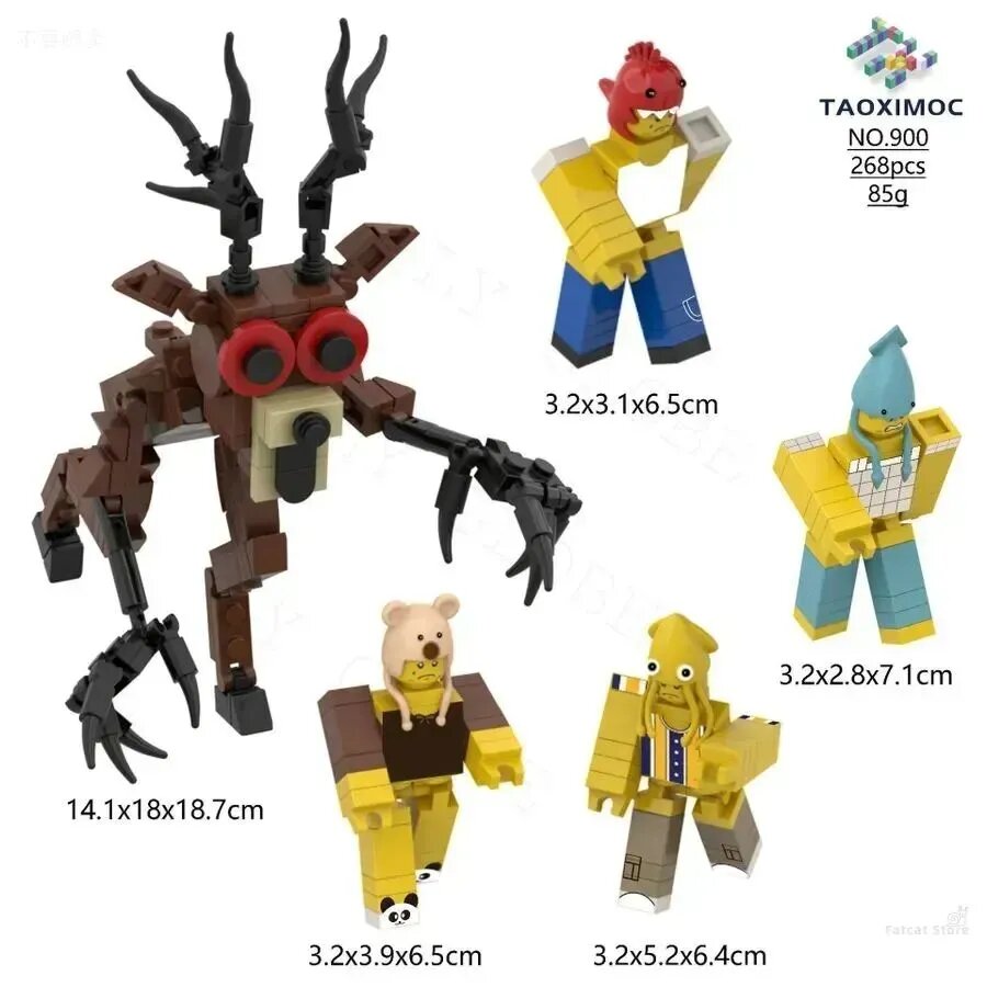 99 ночей в лесу Roblox Олень Кубики TAOXIMOC NO.900, 268 деталей, 5 фигурок, ABS пластик