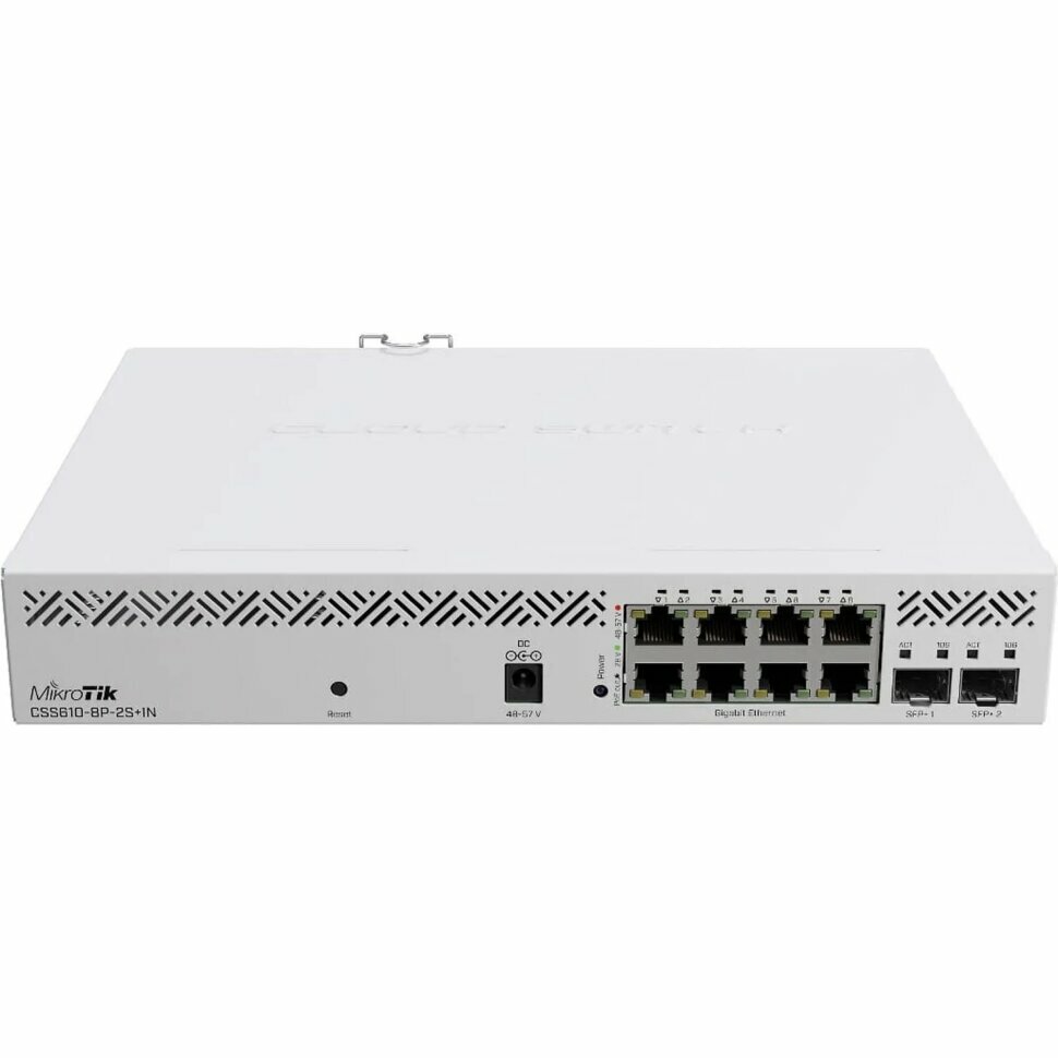 Коммутатор MikroTik CSS610-8P-2S+IN 8x1Гбит/с 2SFP+ управляемый, 1984352