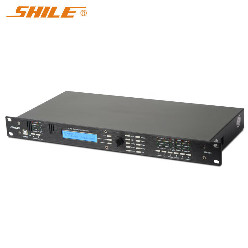SHILE YD-901 DSP цифровой аудио процессор 2 входа 6 выходов профессиональный процессор сигнала Цвет：2 входа 6 выходов