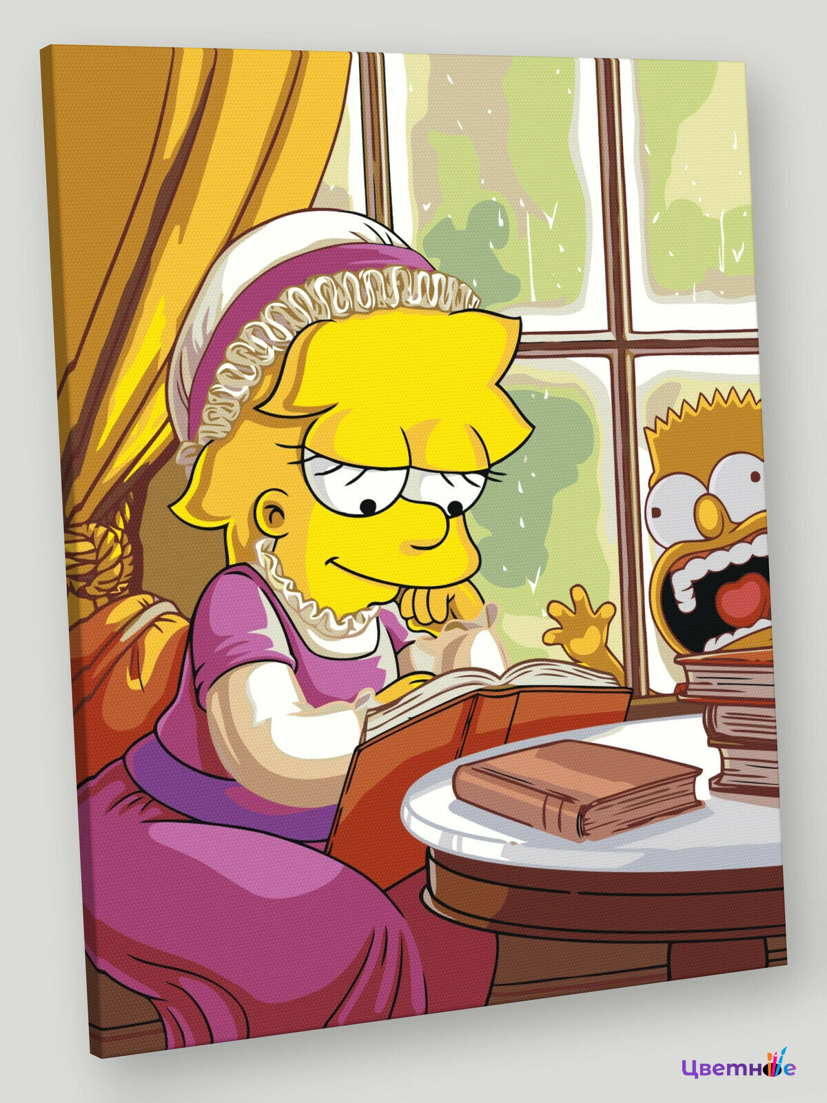 Картина по номерам на холсте с подрамником "Simpsons Симпсоны: Лиза и Барт", Раскраска 40x50 см, Мультфильмы Фэнтези
