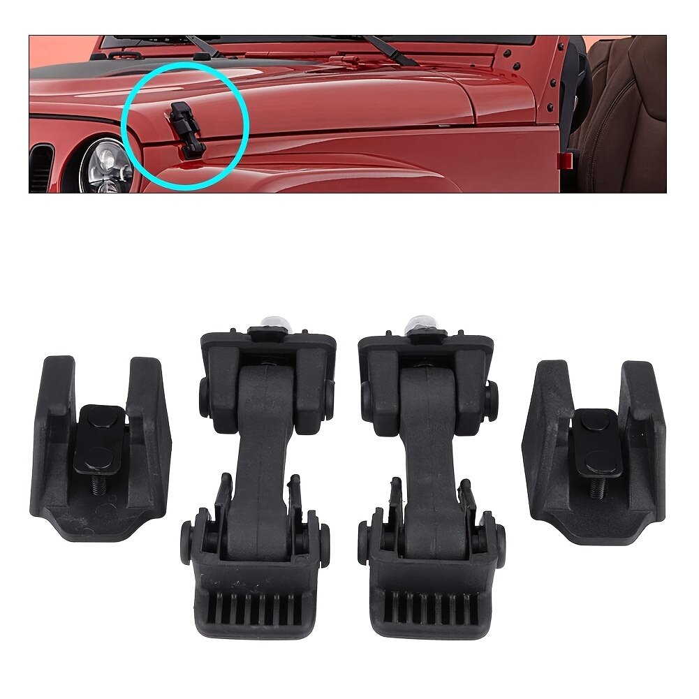 Защелка капота с кронштейном для Wrangler JK 2007-2016, номер 55395653AF/55395653AD, черный комплект