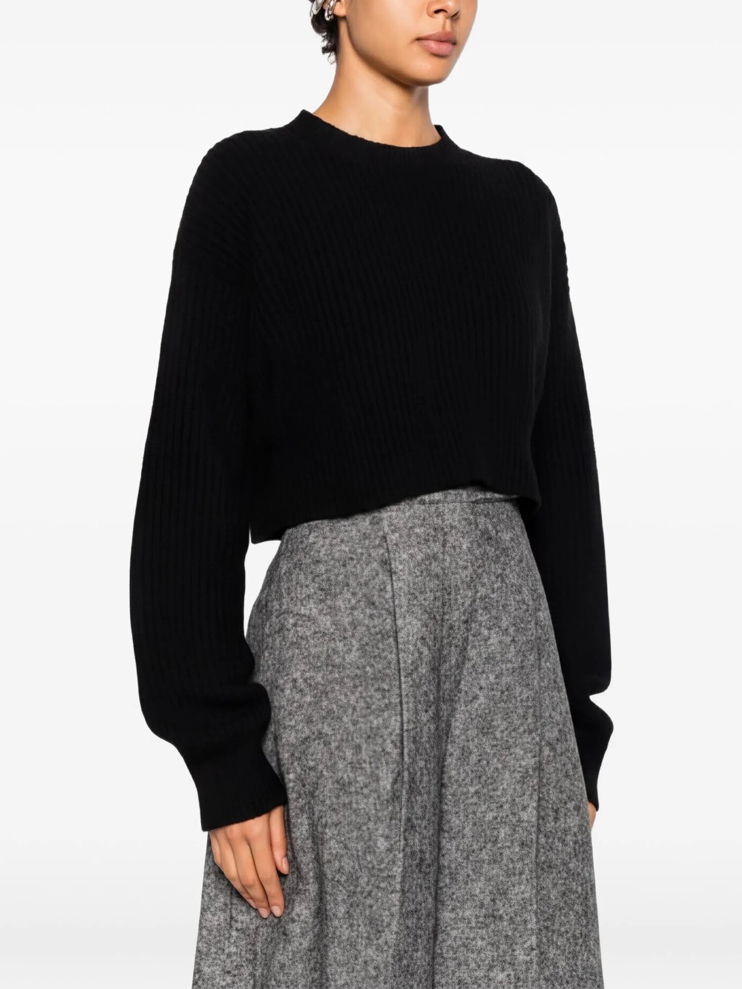 Свитер UMA WANG Ribbed-knit cropped sweater, размер 42 — фото 1