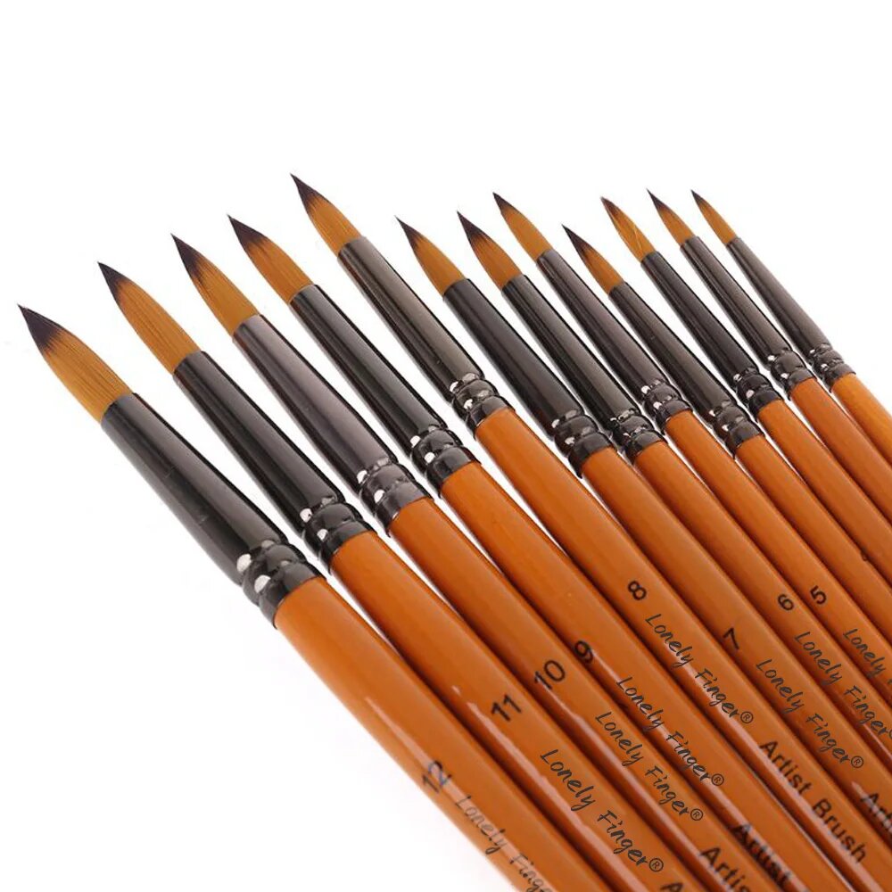 Набор кистей Lonely Finger 12 шт. 12pcs Round