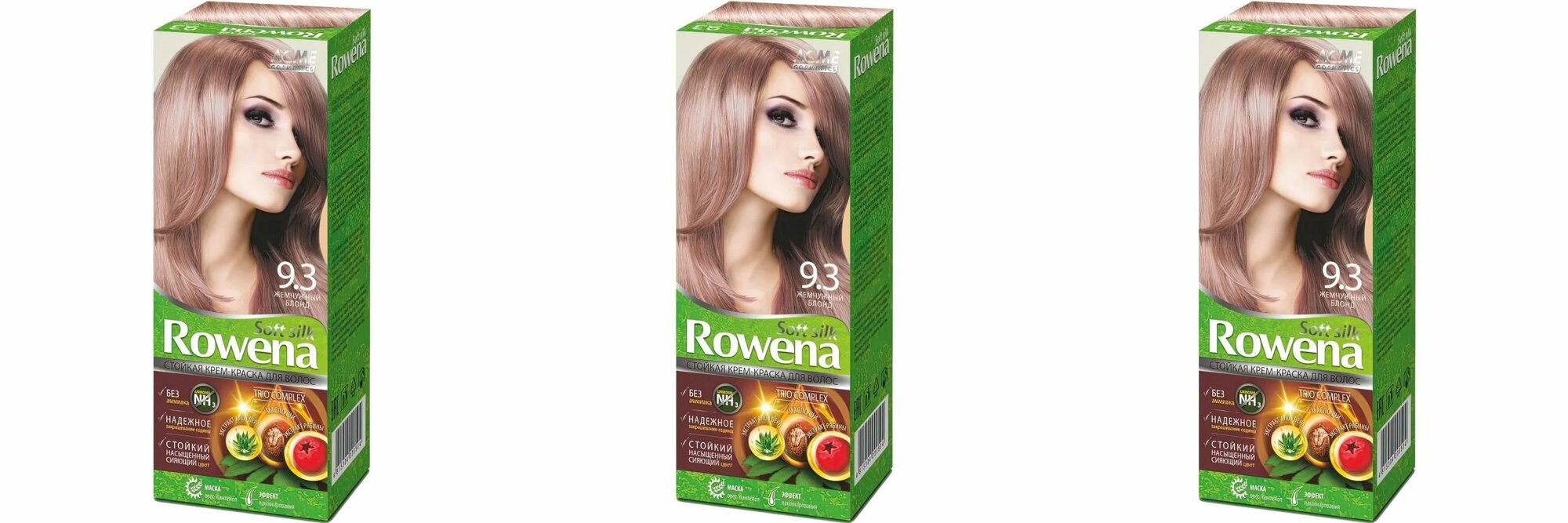 ACME COLOR Краска для волос ROWENA SOFT SILK, тон 9.3, Жемчужный Блонд, 3 шт